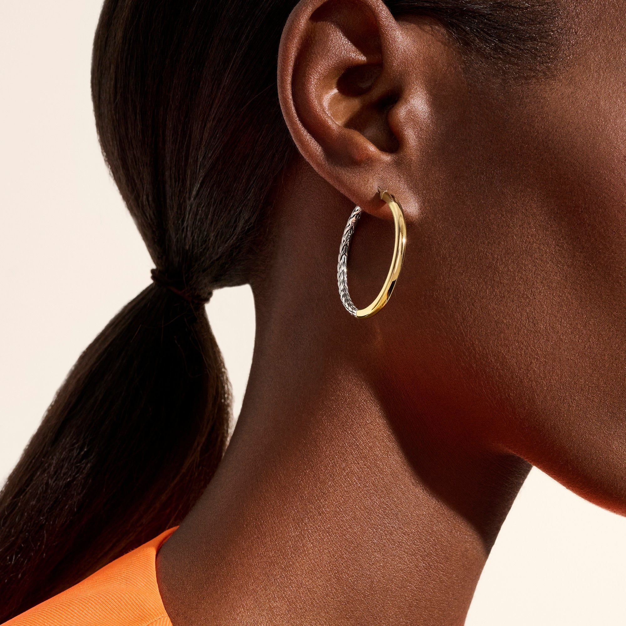 Gold hoop earrings sterling silver store